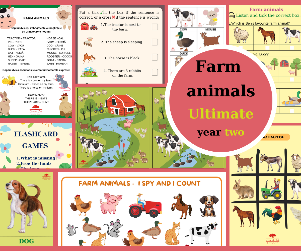 Farm Animals (Year 2 of study) - Ultimate Pack - Fise de Lucru in Limba ...