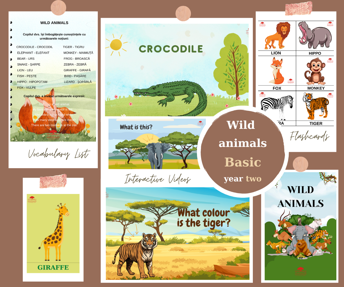 Wild Animals (Year 2 of study) - Basic Pack - Fise de Lucru in Limba ...