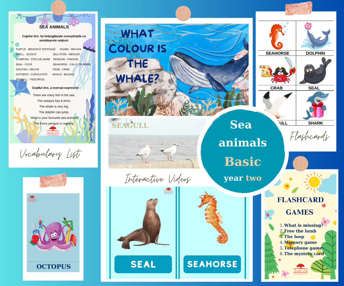 Sea Animals (Year 2 of study) - Basic Pack - Fise de Lucru in Limba ...