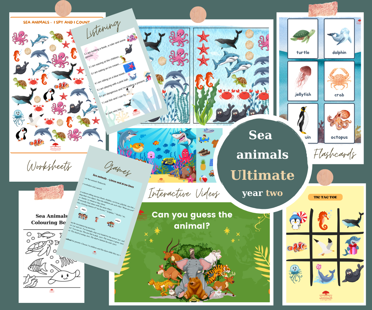 Sea Animals (Year 2 of study) - Ultimate Pack - Fise de Lucru in Limba ...