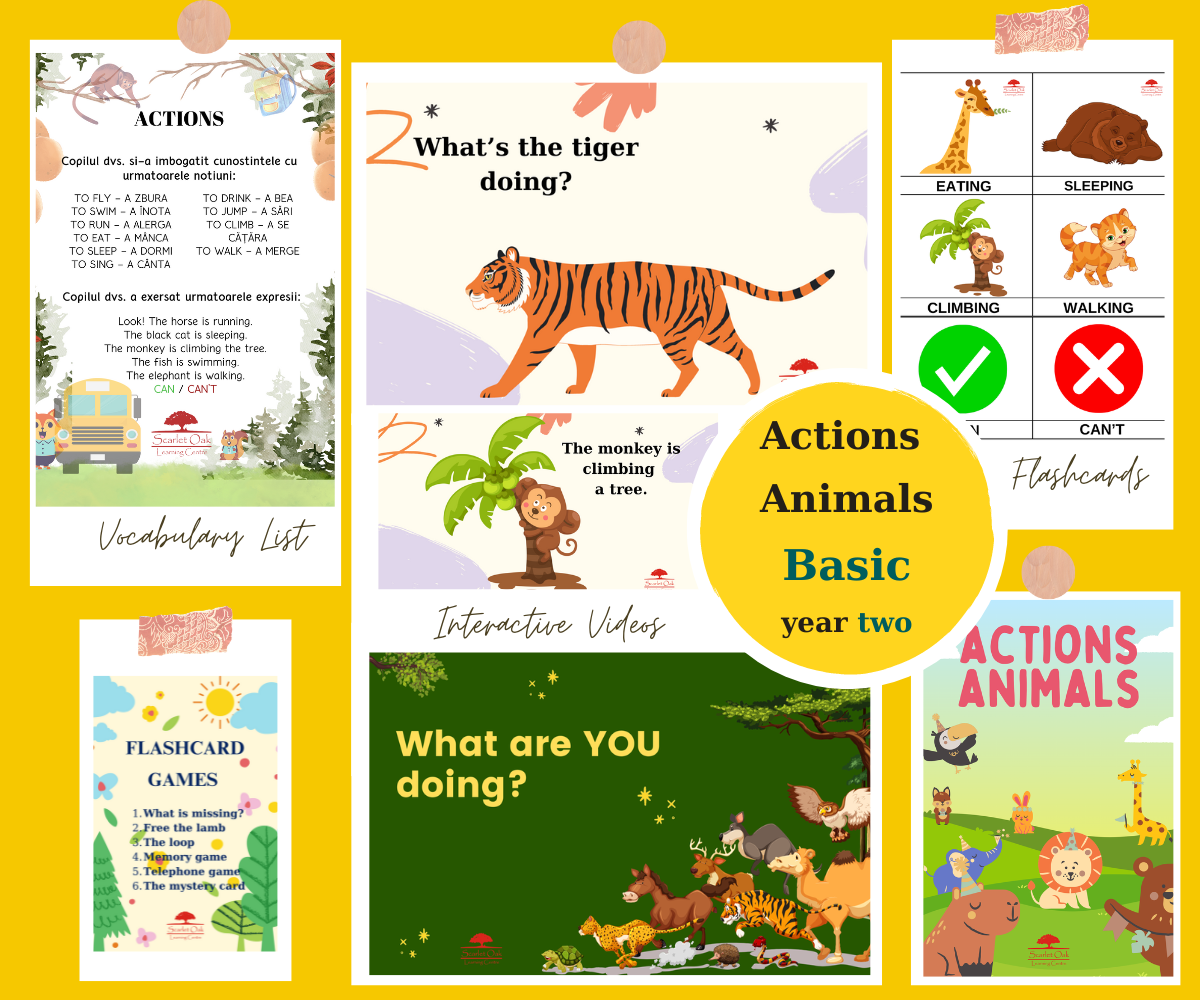 Actions Animals (Year 2 of Study) - Basic Pack - Fise de Lucru in Limba ...